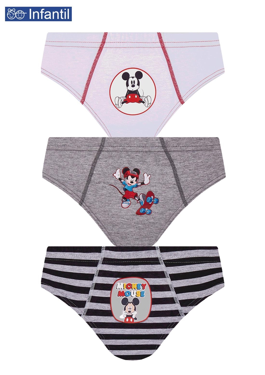 Kit/3 Cueca Slip Mickey 0111-089 Infantil | São Jorge